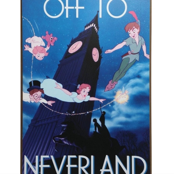 Disney | Art | Disney Peter Pan Off To Never Land Wood Wall Art | Poshmark